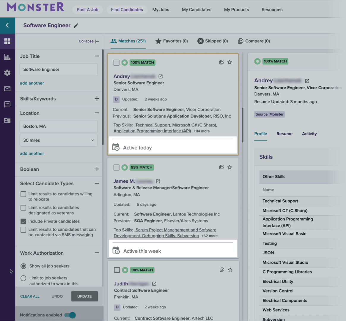 Activity Indicator on Monster | Monster.com