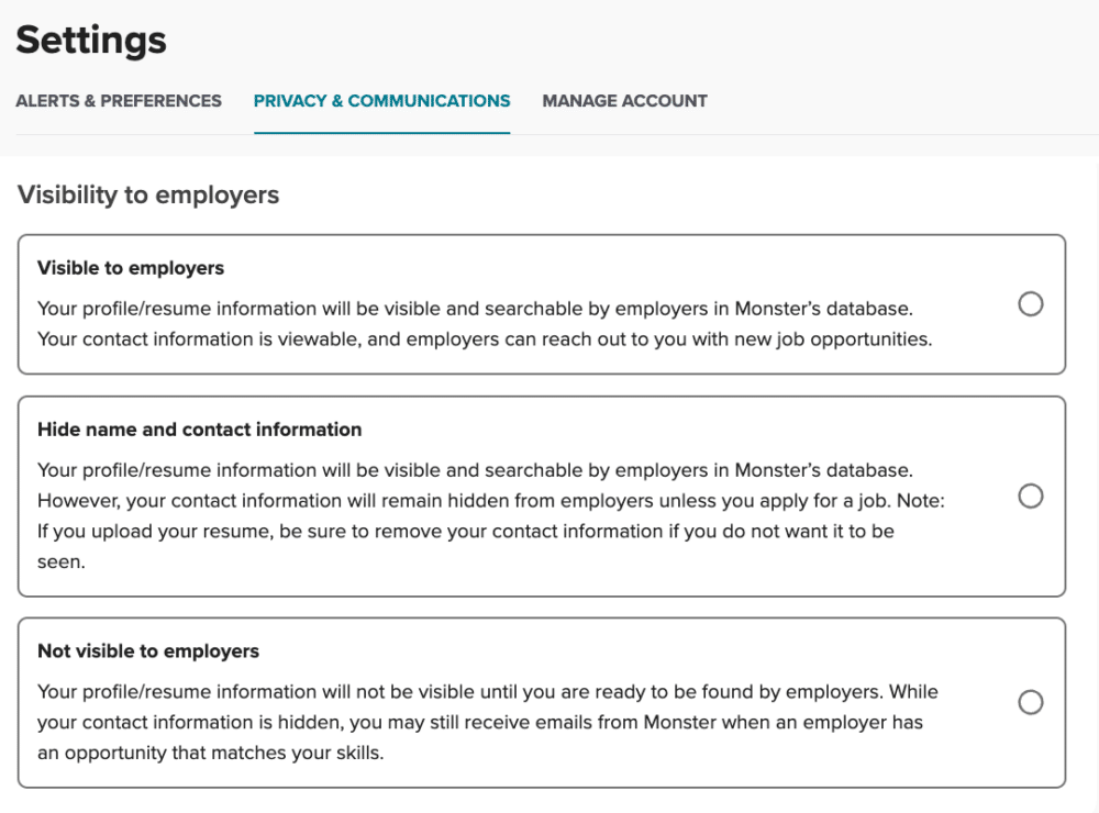 Candidate Privacy | Monster.com